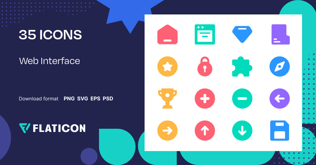 Web Interface Icon Pack | Flat | 35 .SVG Icons