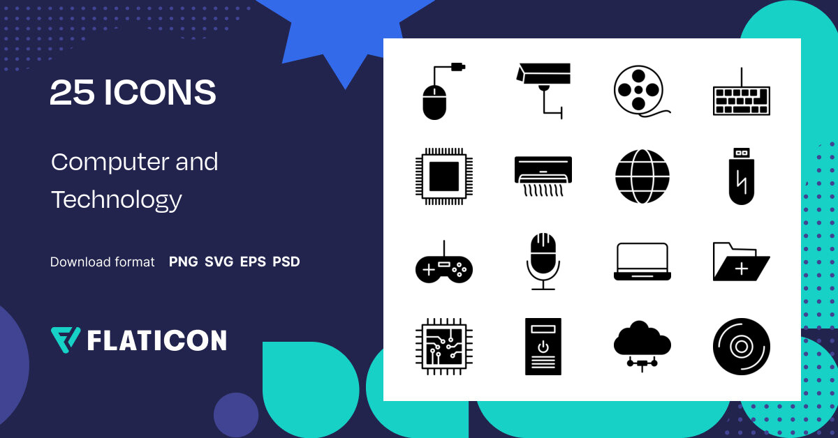 Computer and Technology Icon Pack | Glyph | 25 .SVG Icons