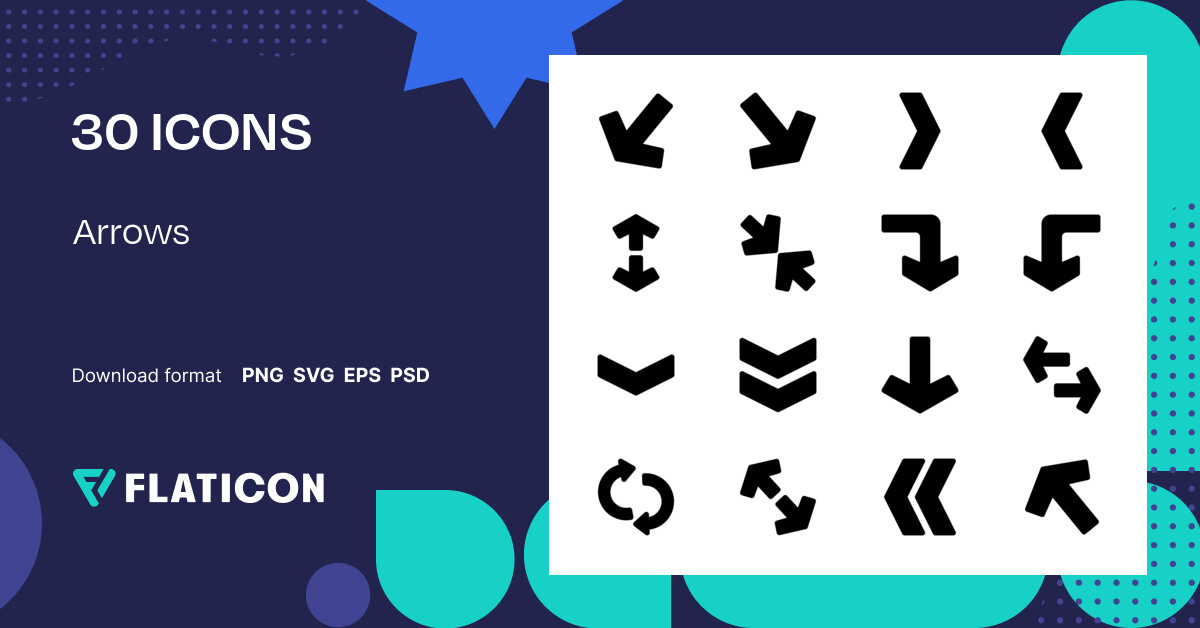 Arrows Icon Pack | Glyph | 30 .SVG Icons