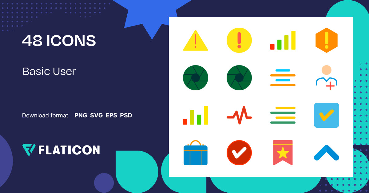 Basic User Icon Pack | Flat | 48 .SVG Icons