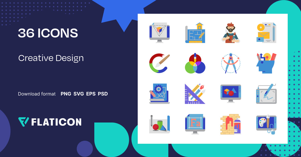 Creative Design Icon Pack | Flat | 36 .SVG Icons