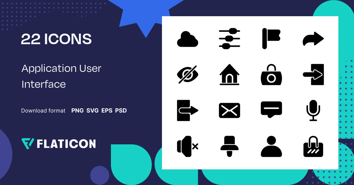 Application User Interface Icon Pack | Glyph | 22 .SVG Icons