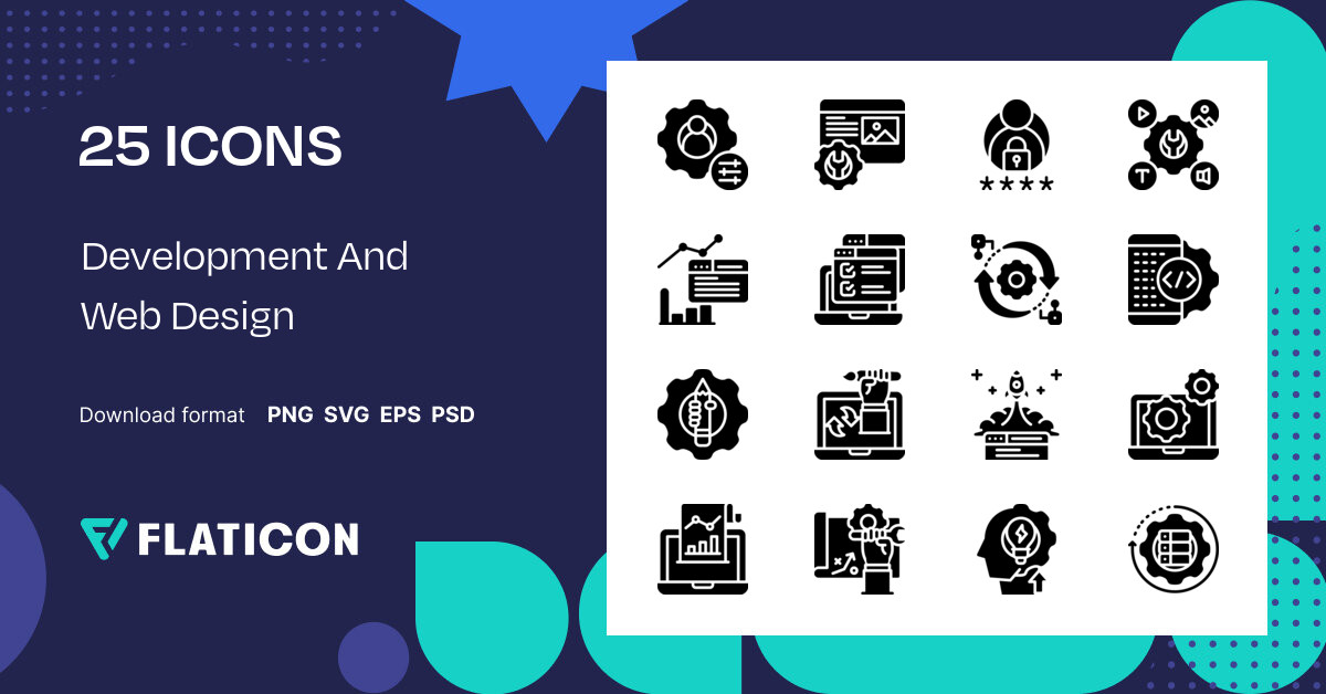 Development And Web Design Icon Pack | Glyph | 25 .SVG Icons