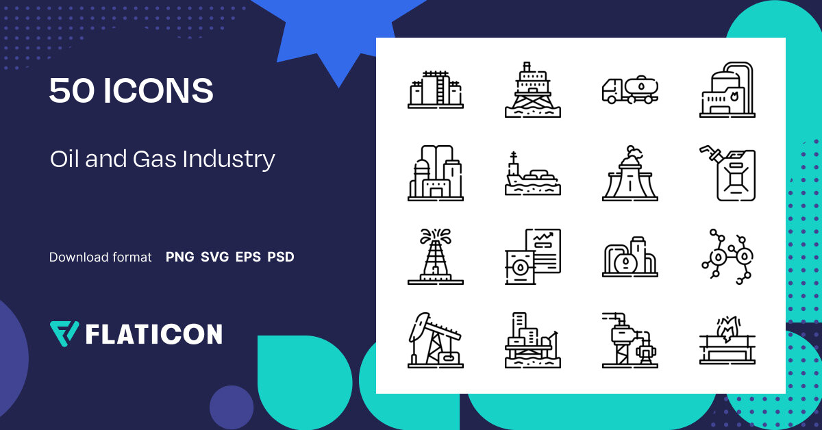 Oil and Gas Industry Icon Pack | Lineal | 50 .SVG Icons
