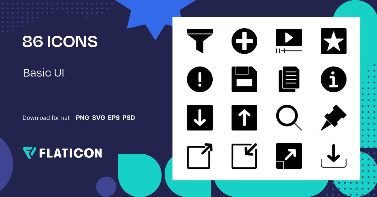 Basic UI Icon Pack | Mixed | 86 .SVG Icons