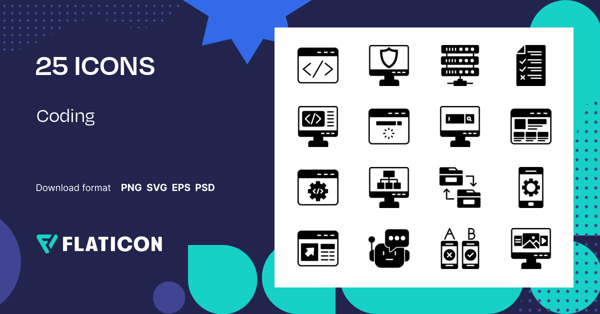 Coding Icon Pack | Mixed | 25 .SVG Icons