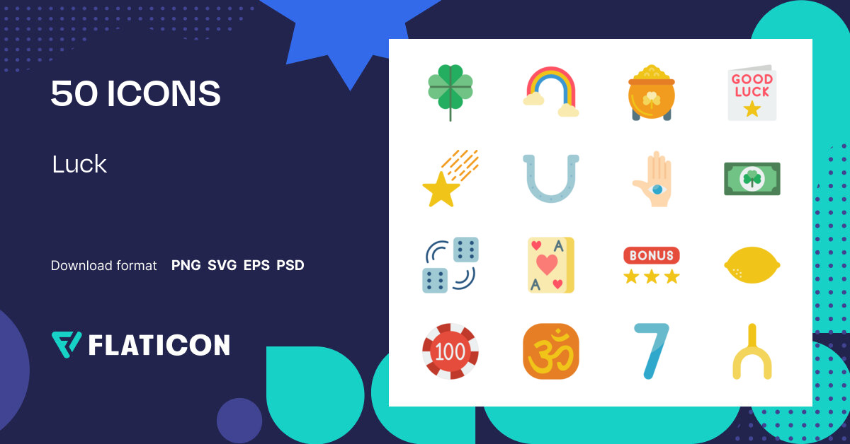 Luck Icon Pack | Flat | 50 .SVG Icons