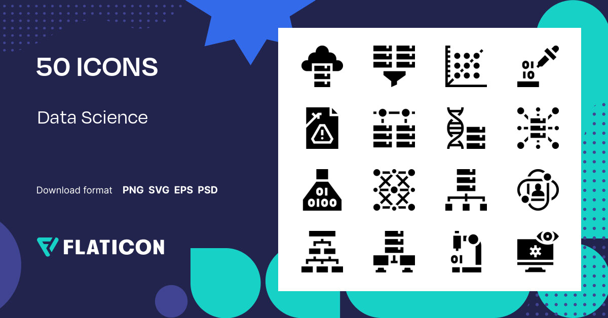 Data Science Icon Pack | Filled | 50 .SVG Icons