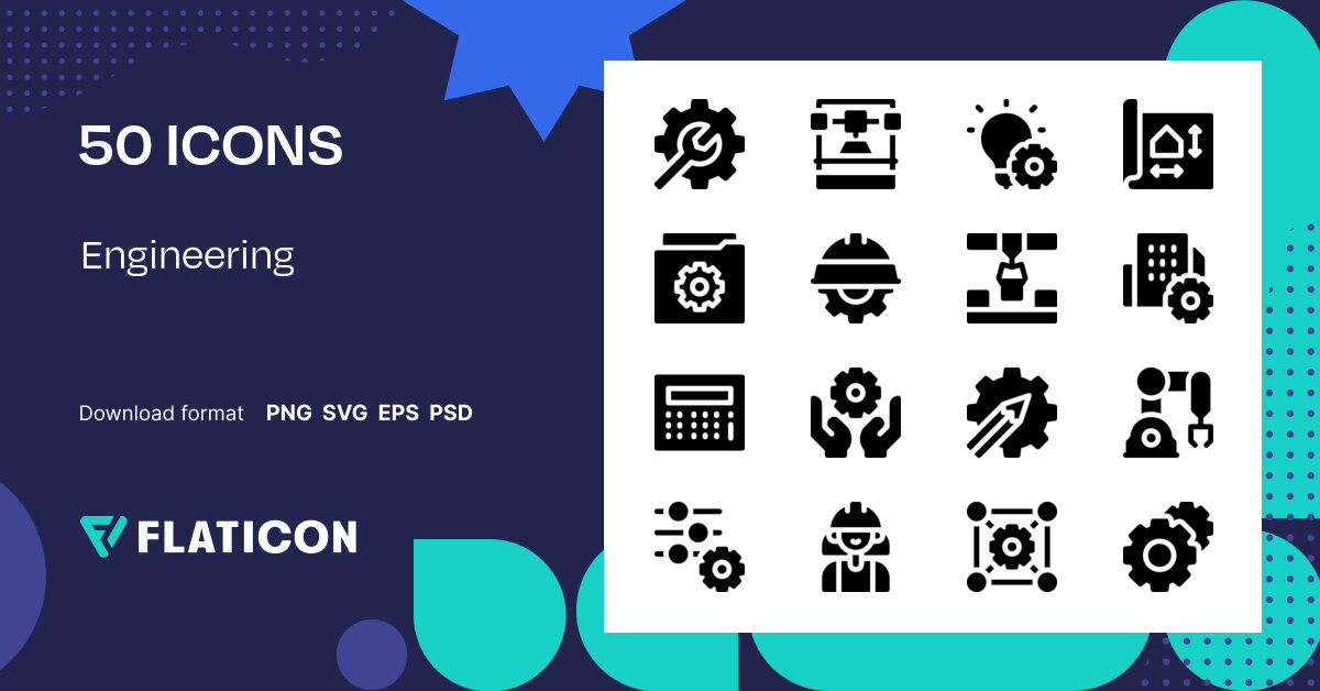 Engineering Icon Pack | Filled | 50 .SVG Icons
