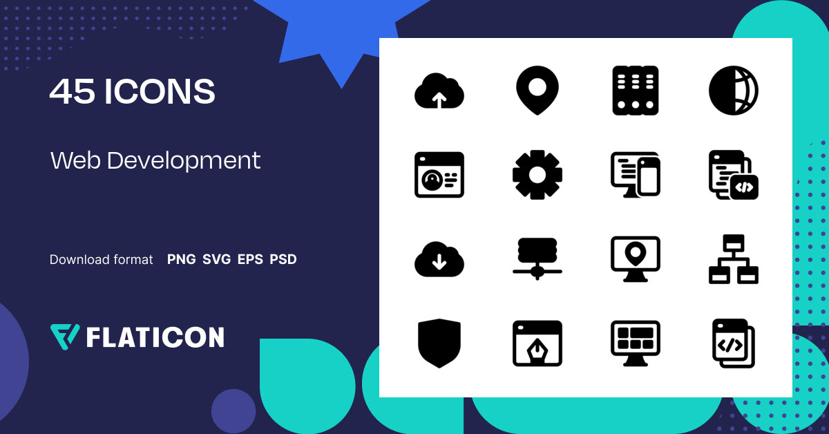 Web Development Icon Pack | Glyph | 45 .SVG Icons
