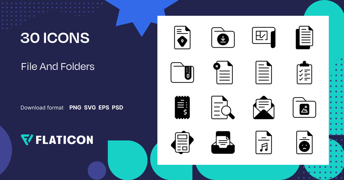 File And Folders Icon Pack | Mixed | 30 .SVG Icons