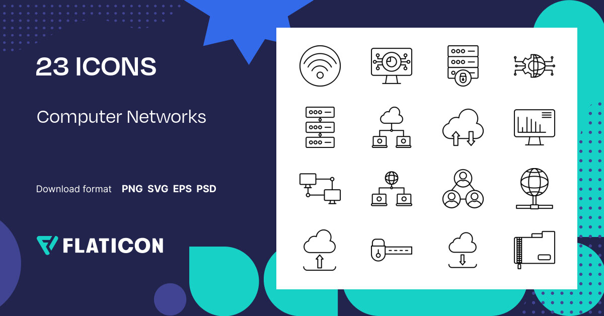 Computer Networks Icon Pack | Detailed Outline | 23 .SVG Icons