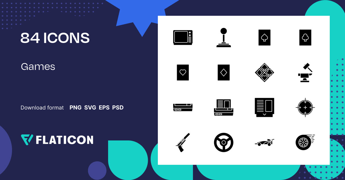 Games Icon Pack | Glyph | 84 .SVG Icons