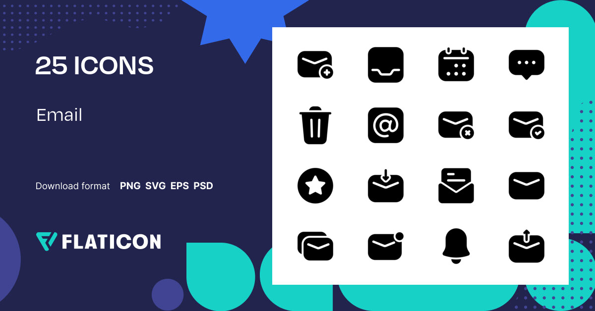 Email Icon Pack | Glyph | 25 .SVG Icons