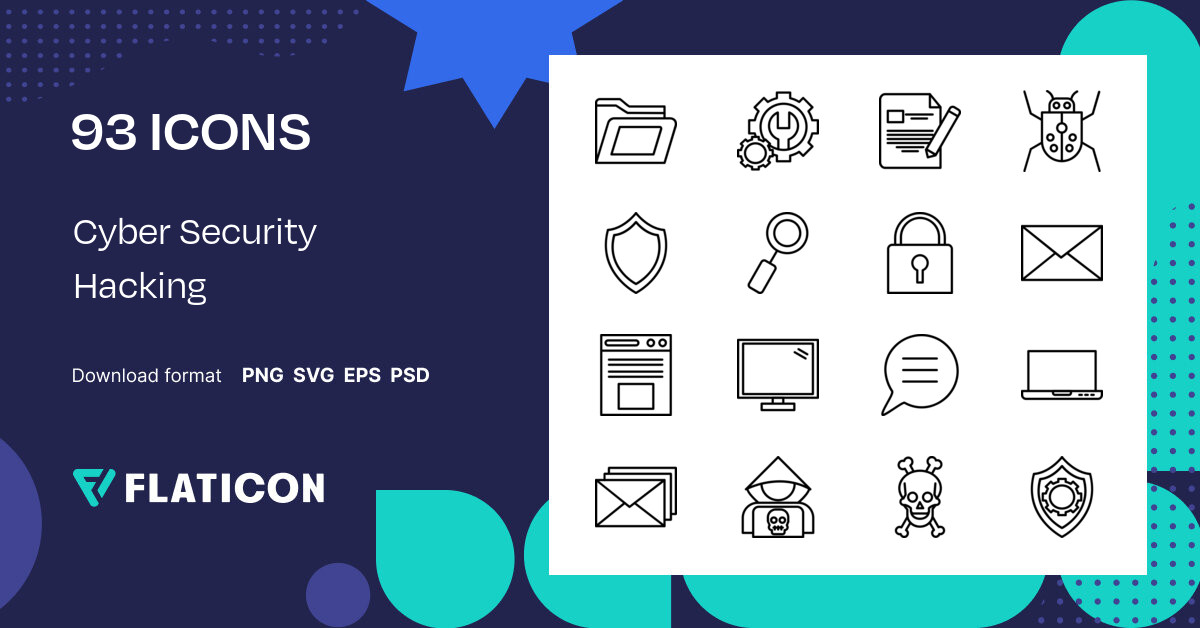 Pack d'icônes Cyber security hacking | Detailed Outline | Icônes .SVG 93