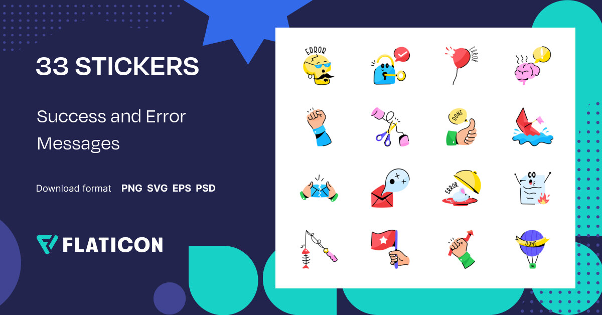 Pack Of Free Success And Error Messages Stickers SVG PNG Flaticon