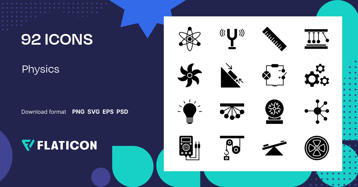 Physics Icon Pack | Glyph | 92 .SVG Icons