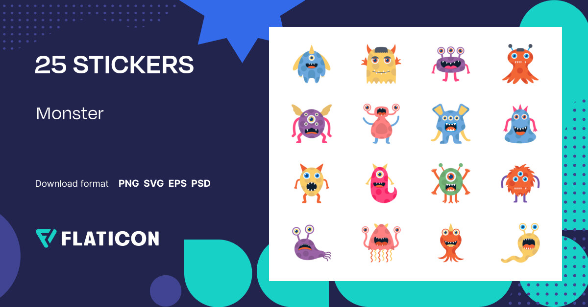Pack of free Monster stickers (SVG, PNG) | Flaticon