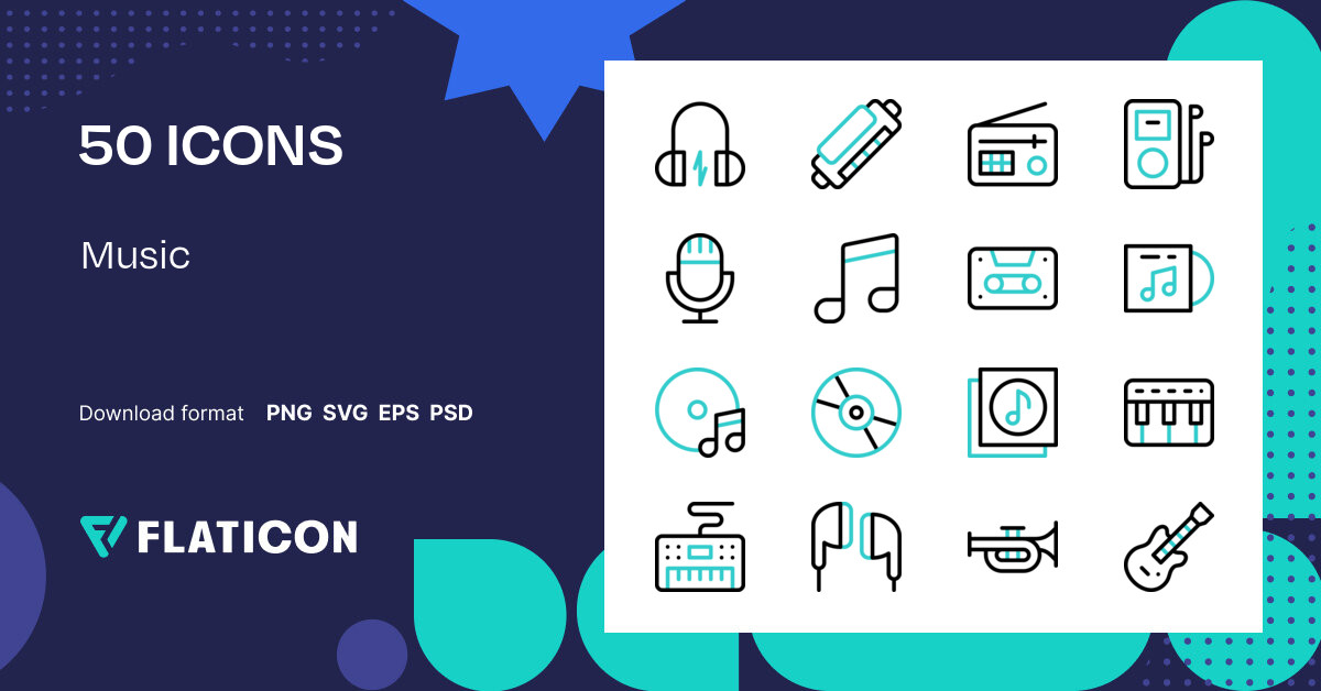 Music Icon Pack | Outline | 50 .SVG Icons