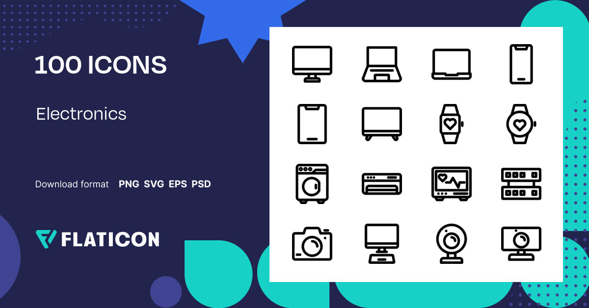 Electronics Icon Pack | Detailed Outline | 100 .SVG Icons