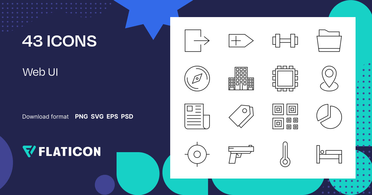 Web UI Icon Pack | Detailed Outline | 43 .SVG Icons