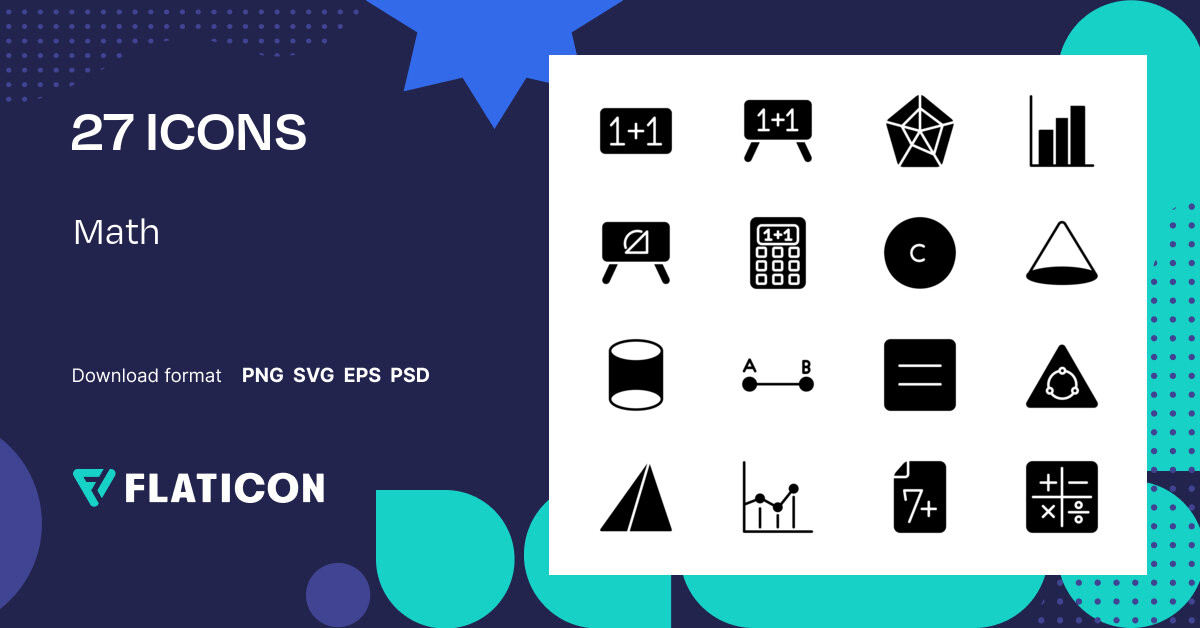 Math Icon Pack | Glyph | 27 .SVG Icons