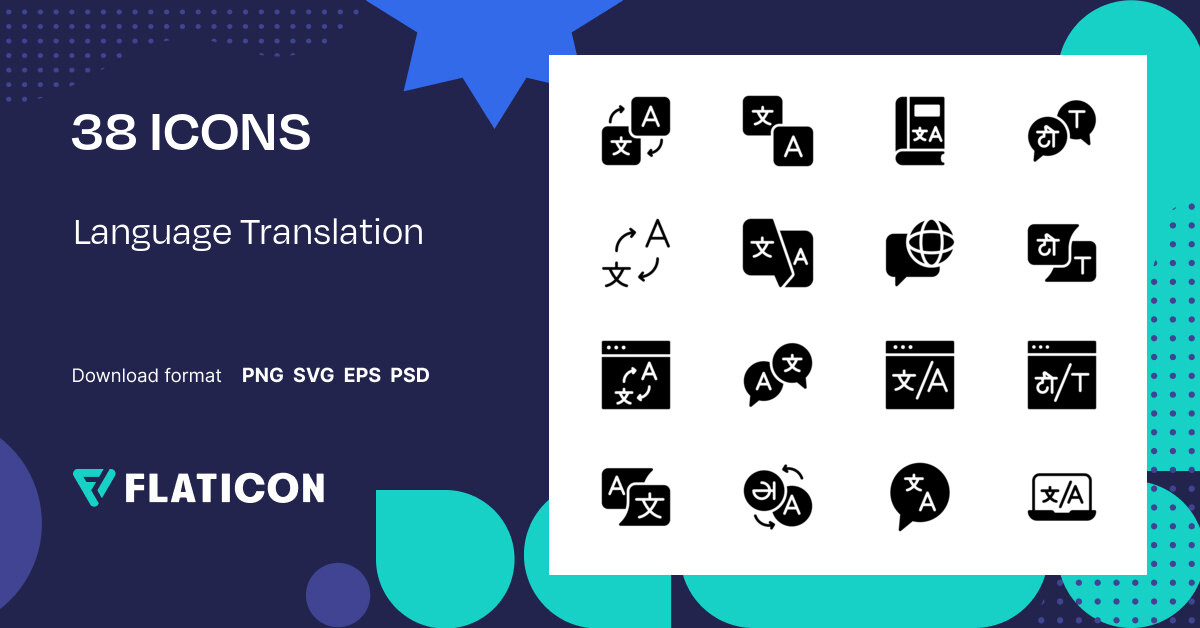 Language Translation Icon Pack | Fill | 38 .SVG Icons