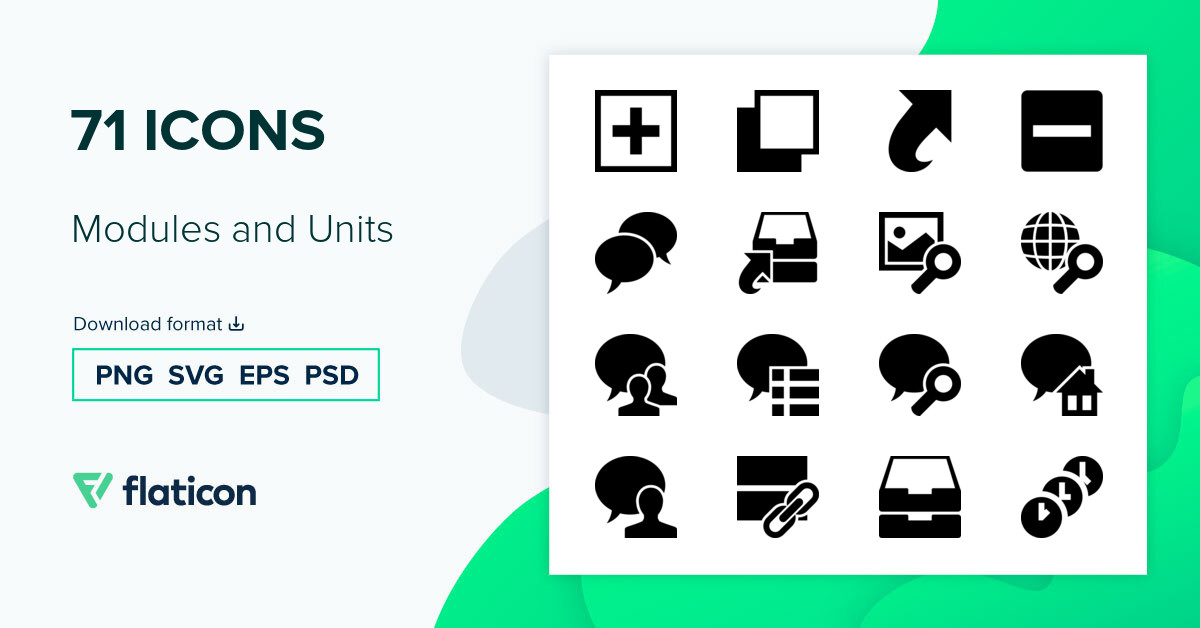 Icon-Pack: Modules and units | Glyph | 71 SVG-Icons