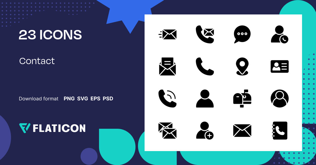 Contact Icon Pack | Glyph | 23 .SVG Icons