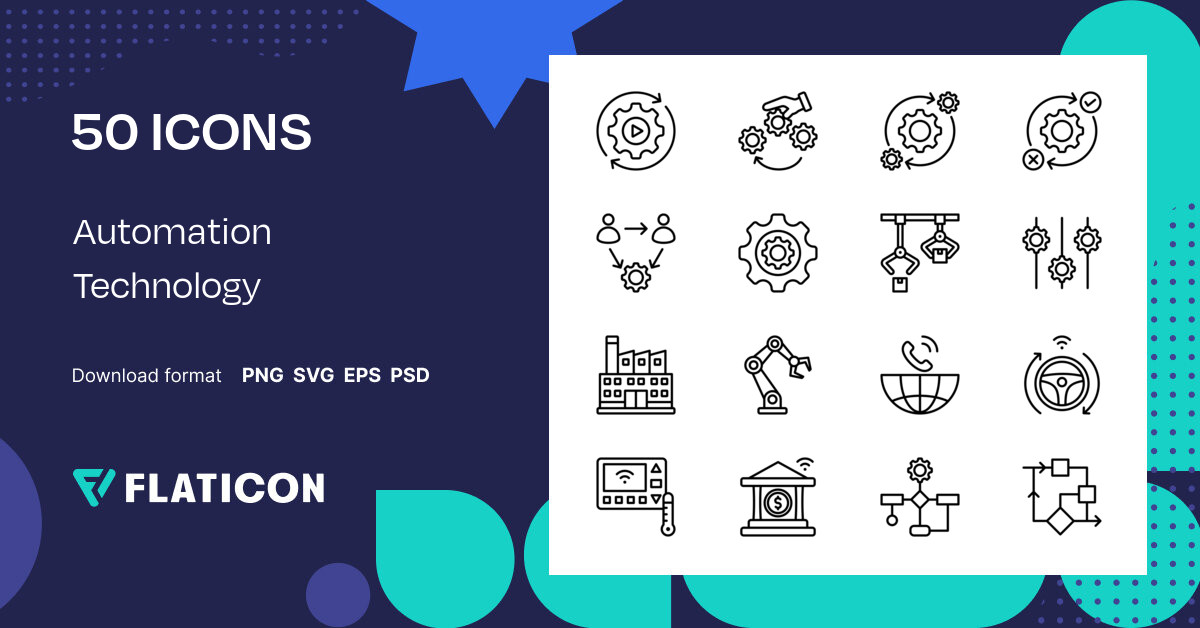 Automation Technology Icon Pack | Detailed Outline | 50 .SVG Icons