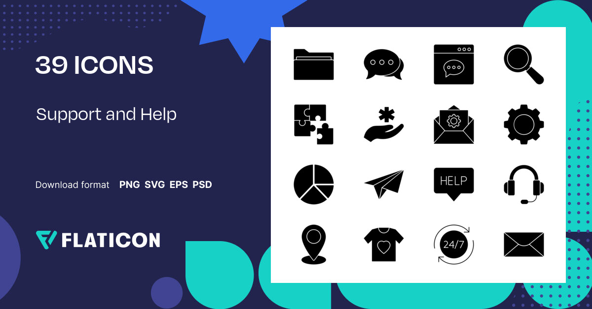 Support and Help Icon Pack | Glyph | 39 .SVG Icons