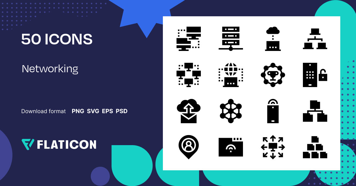 Networking Icon Pack | Filled | 50 .SVG Icons