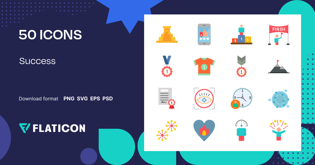 Success Icon Pack | Flat | 50 .SVG Icons