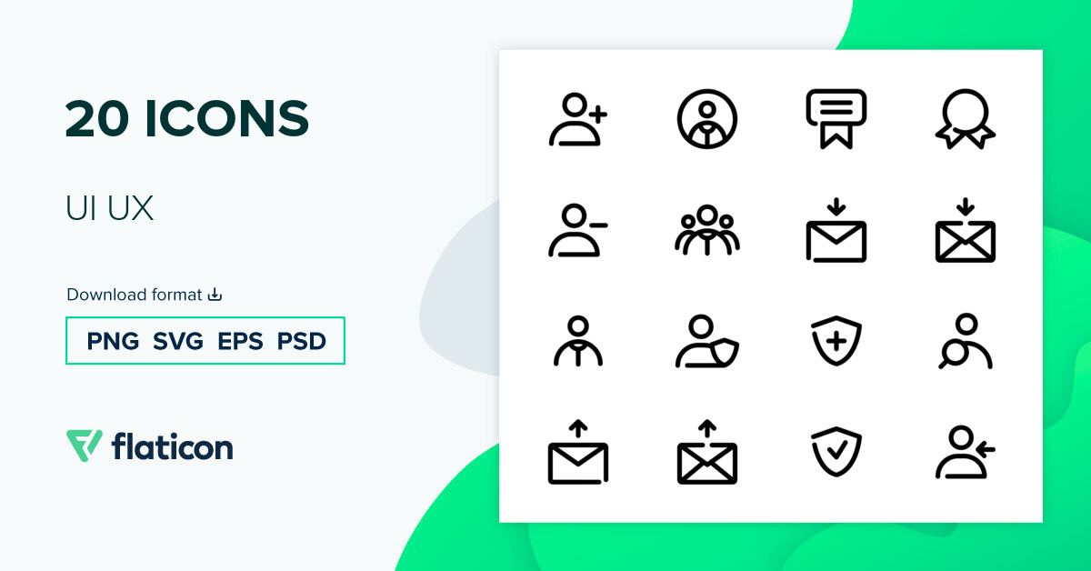 UI UX Icon Pack | Basic Outline | 20 .SVG Icons