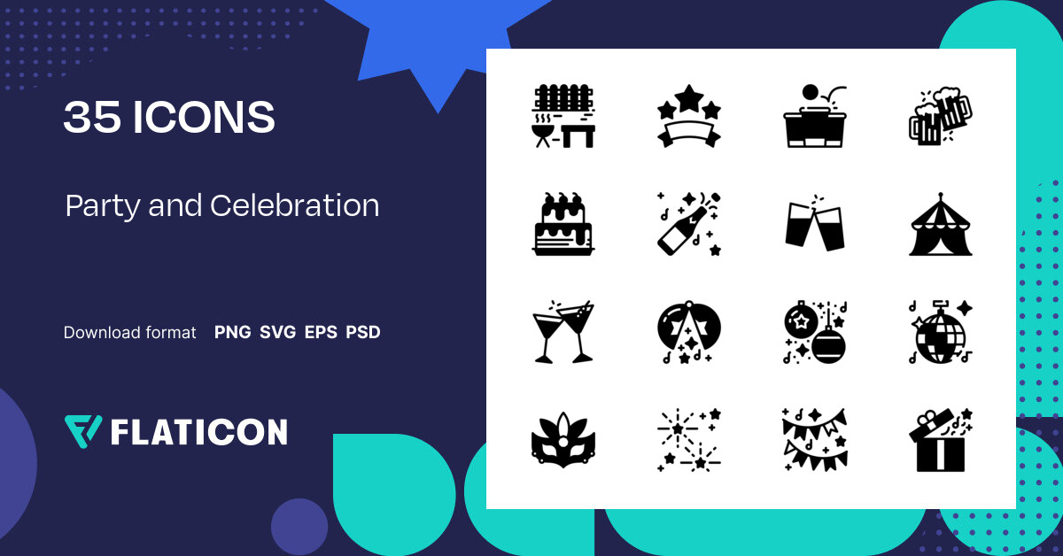 Party and Celebration Icon Pack | Glyph | 35 .SVG Icons