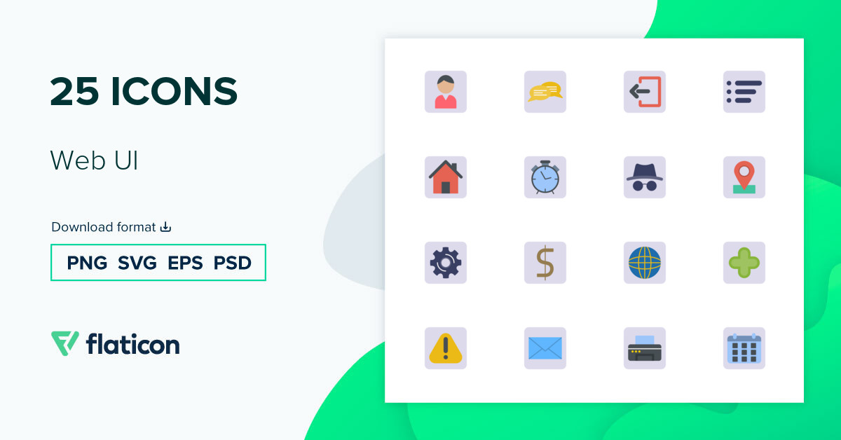 Web UI Icon Pack | Flat | 25 .SVG Icons