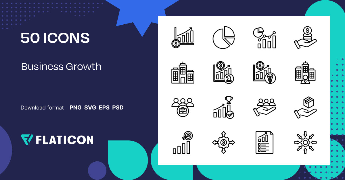 Business Growth Icon Pack | Detailed Outline | 50 .SVG Icons