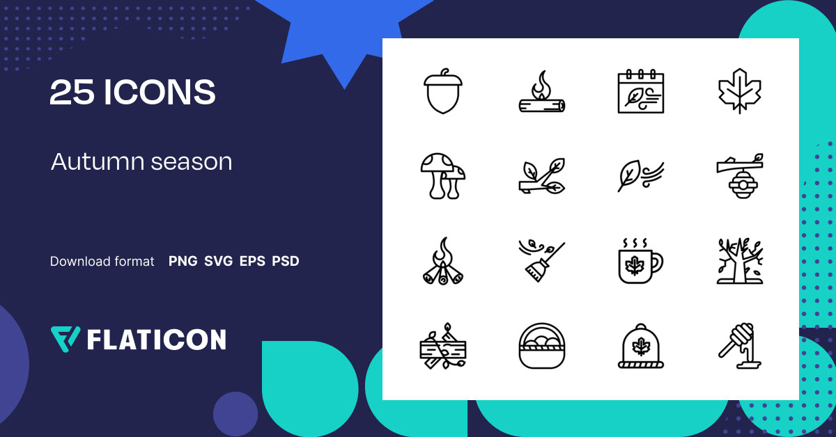 Autumn season Icon Pack | Detailed Outline | 25 .SVG Icons