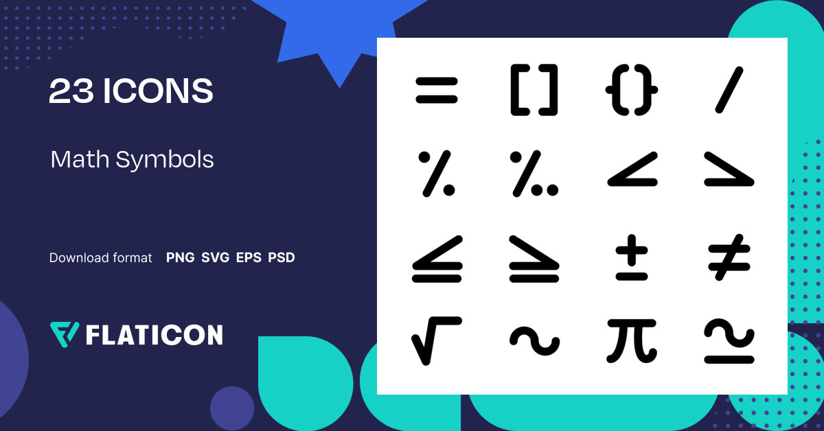 Math Symbols Icon Pack | Basic Outline | 23 .SVG Icons