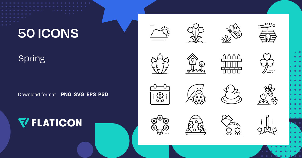 Spring Icon Pack | Outline | 50 .SVG Icons