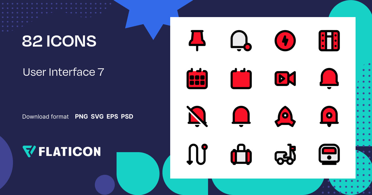 User Interface 7 Icon Pack | Color lineal-color | 82 .SVG Icons