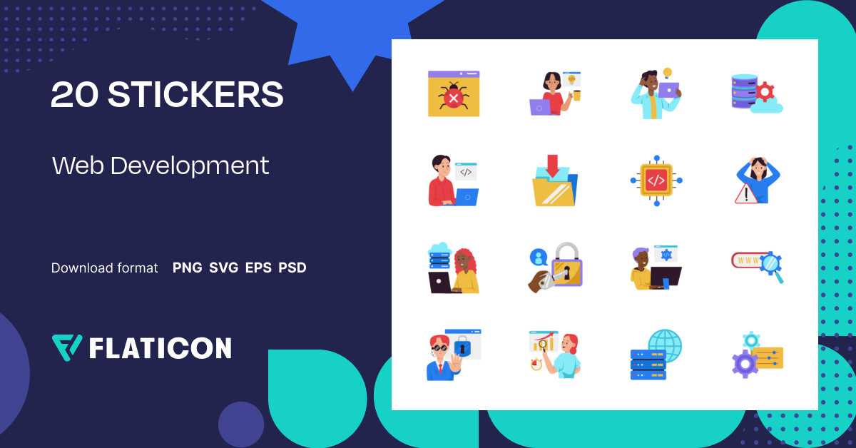 Pack Of Free Web Development Stickers Svg Png Flaticon