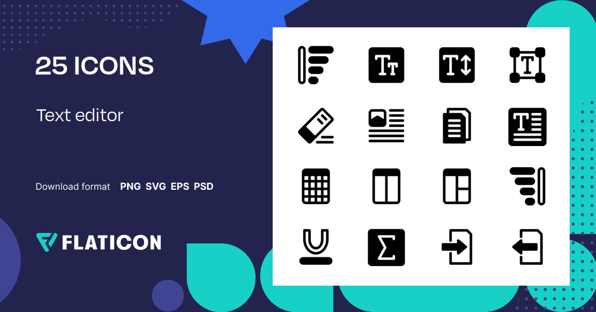 Text editor Icon Pack | Black fill | 25 .SVG Icons