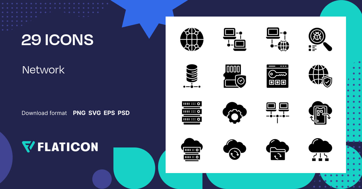 Network Icon Pack | Black fill | 29 .SVG Icons