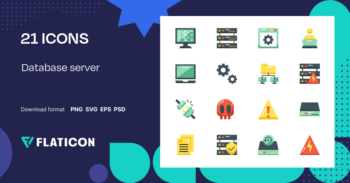 Database server Icon Pack | Color fill | 21 .SVG Icons