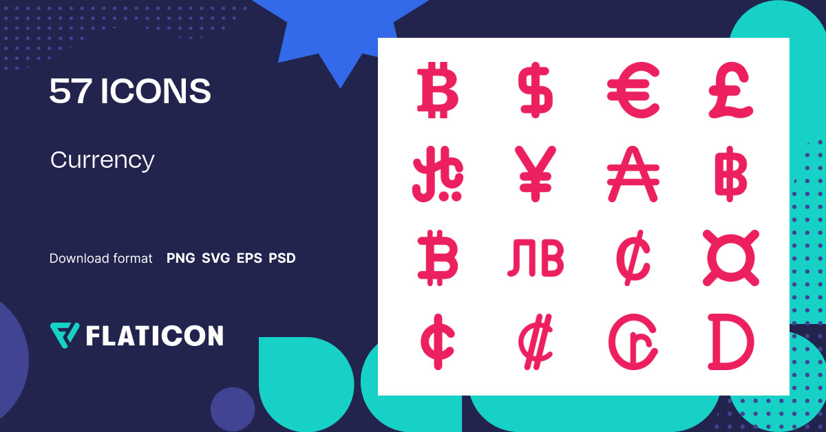 Currency Icon Pack | Color fill | 57 .SVG Icons
