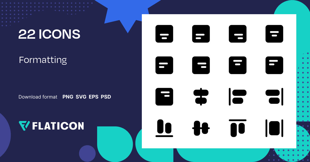 Formatting Icon Pack | Black fill | 22 .SVG Icons