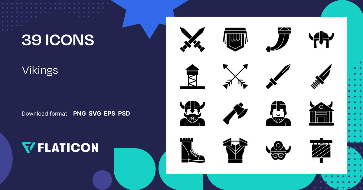 Vikings Icon Pack | Black fill | 39 .SVG Icons