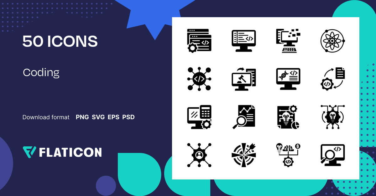 Coding Icon Pack | Black fill | 50 .SVG Icons