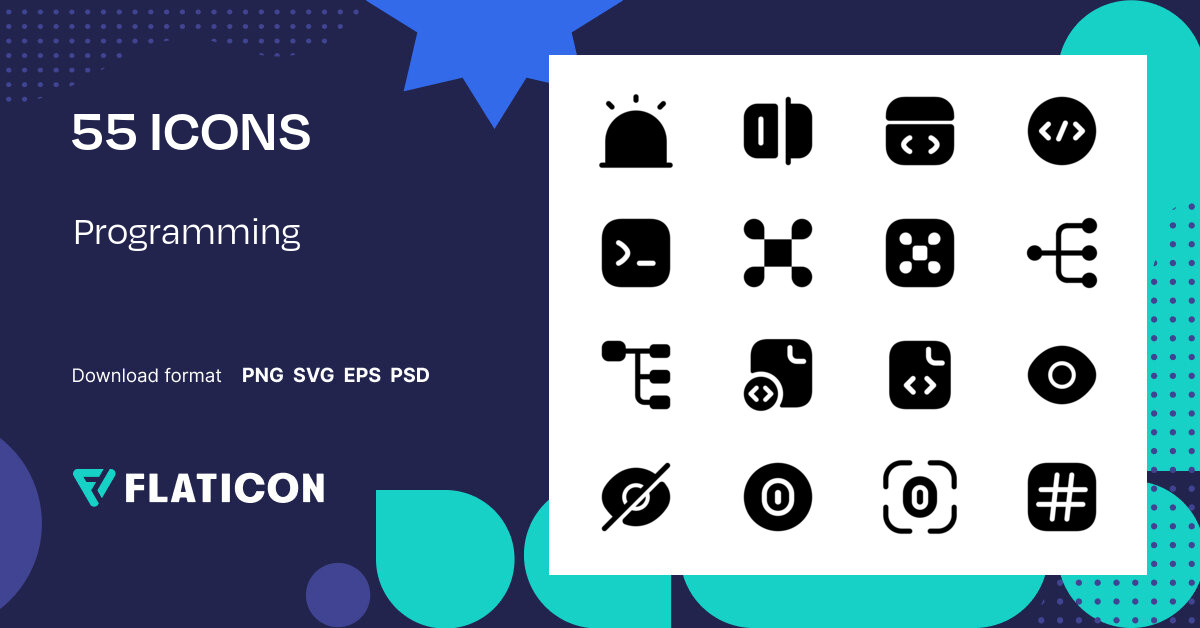 Programming Icon Pack | Glyph | 55 .SVG Icons